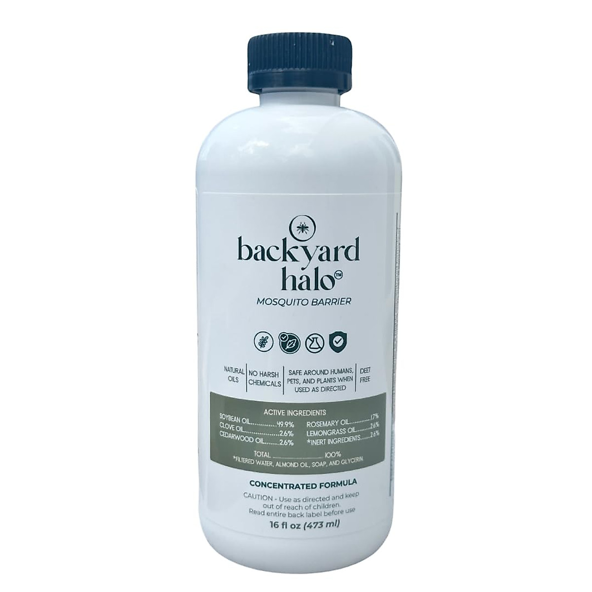 Backyard Halo Mosquito Barrier End Hose Sprayer Kit | DEET Free | Two 16 Fl Oz Bottles | Children, Adult, and Pet Safe | Friendly to The Environment | Reduces Mosquitoes | Covers 2,400 SqFt