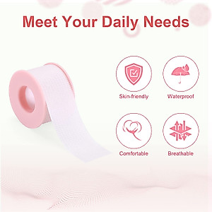 4pcs Eyelash Tapes, Reusable Silicone Non-Woven Fabric Lash Tape Eyelash Tape Breathable (Pink, 0.98 inch x 3.9 Yards)