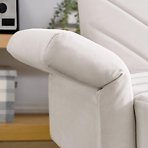 OUYESSIR 78 inch Velvet Futon Sofa Bed, Small Couch, Convertible Futon Sleeper Sofa with Folding Armrests, Modern Loveseat Couch for Bedroom, Living Room (Beige)