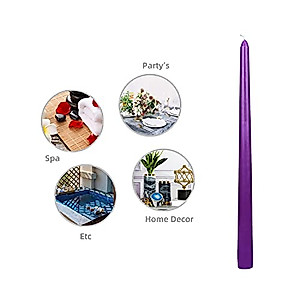 Zest Candle 12-Piece Taper Candles, 12-Inch, Purple