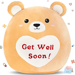 CozyWorld Get Well Soon Bear Stuffed Plush Plushies Squishy Teddy Bear Stuffed Animals, Cute Soft Pet Pillow Gifts for Girls Boys Feel Better for Recovering Patient 12”