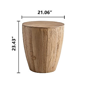 Wetiny 21.06" Vintage Style Bucket Shaped Coffee Table for Office, Dining Room and Living Room