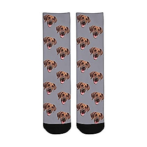 Custom Socks Print Your Photo Pet Dog Face Personalized Crew Socks for Men Women