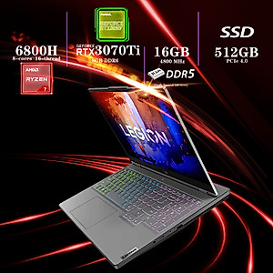 Lenovo Legion 5 Pro 16" QHD 165Hz Gaming Laptop, AMD Ryzen 7 6800H, 16GB DDR5, 512GB SSD,NVIDIA GeForce RTX 3070Ti 8G, 4-Zone RGB Backlit Keyboard, Wi-Fi 6E, Bluetooth, Grey, Win 11, 32GB USB Card