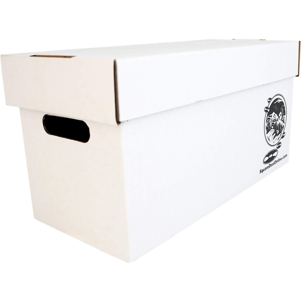 Square Deal Recordings & Supplies Set of 5-7 inch 45rpm Vinyl Record Storage Box - Sturdy Cardboard with Removable Lid - Holds up to 200 7 inch Records