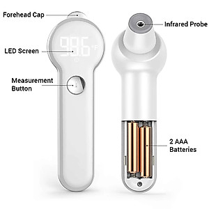 FDoc Forehead Thermometer for Babies, Adults, Children, 1 Second Results, Infrared IR Digital Thermometer to Measure Fever in Humans