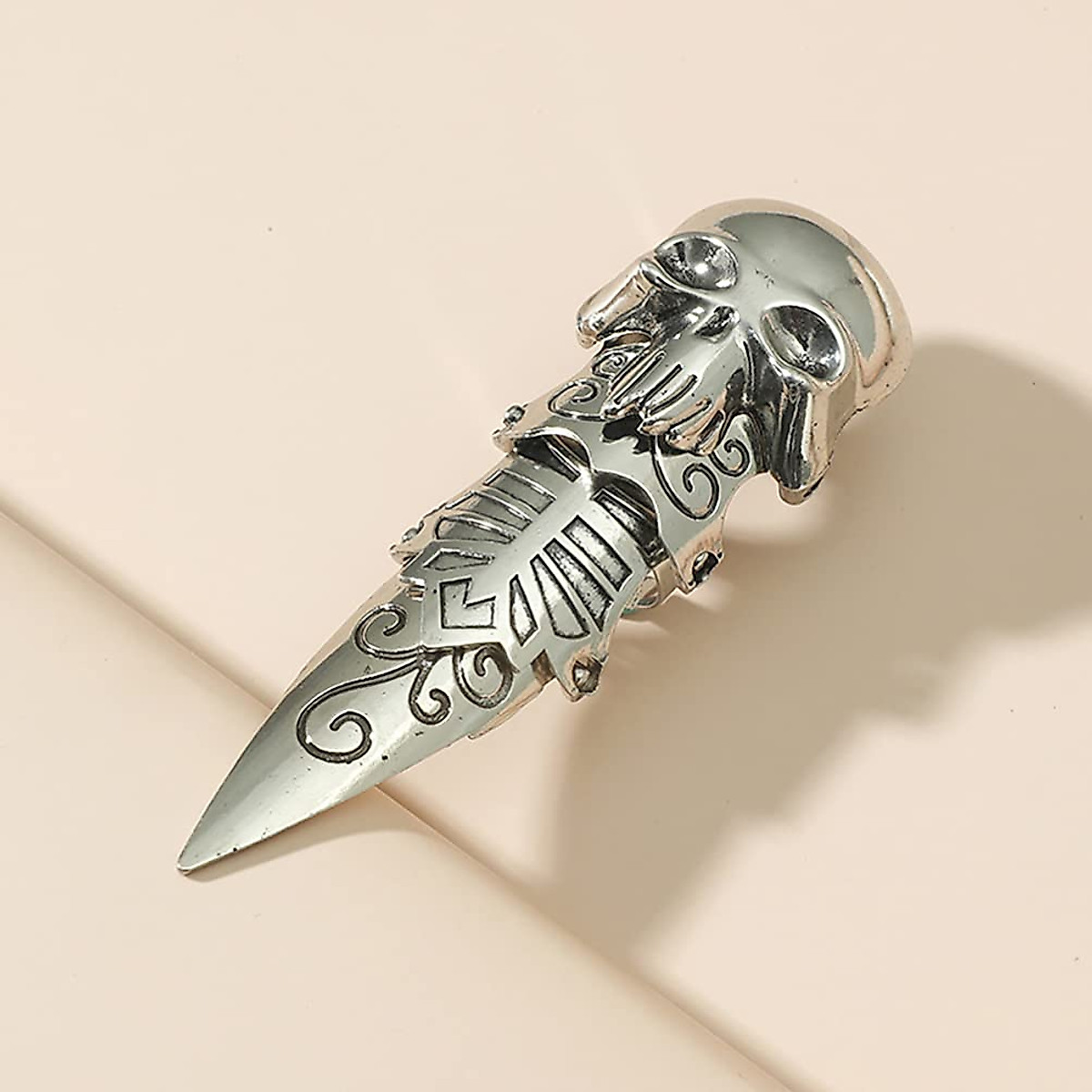 Holibanna Mens Knuckle Joint Full Finger Double Ring Punk Activity Ring Rock Gothic Rings Jewelry for Women Mens