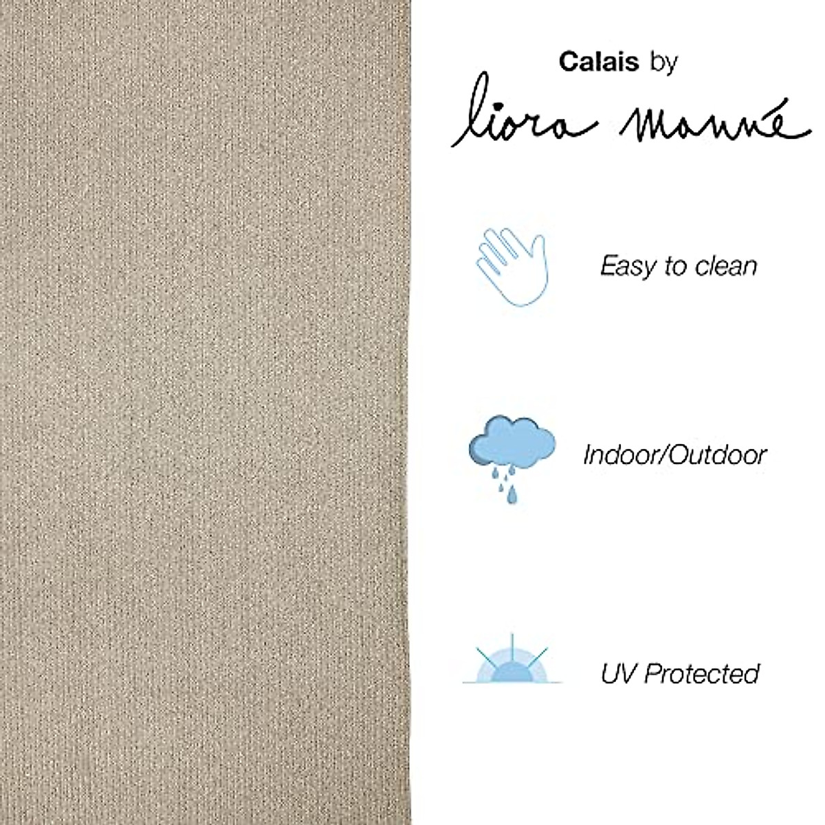 Liora Manne Calais Solid Indoor/Outdoor Rug – Casual Traditional Rug, Weather Resistant, Easy Care Performance Rug, Rugs for Entryway, Living Room, Patio, Solid Grey, 2' x 7'6"