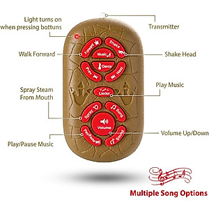 Advanced Play Dinosaur Trex Toy Realistic Walking Tyrannosaurus Rex Multifunction RC Trex Toy Figure with Roaring Spraying Function Good Dinosaur Toys for Boys Girls Ages 3 Plus