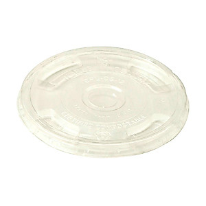 World Centric Pla Clear Cold Cup Lids, Flat Lid, Fits 9 Oz To 24 Oz Cups, 1,000/carton