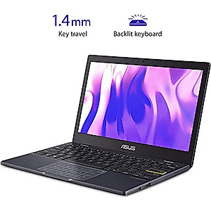 ASUS 2022 Newest 14 inch HD Laptop, Intel Dual-Core Processor, 4GB RAM, 64GB eMMC, 128GB Pcle SSD, Integrated Graphics, Bluetooth, WiFi, Windows 11 S, Star Black, Bundle with Cefesfy Accessory
