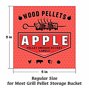 Smoker Grill Pellet Label Stickers, for Wood Pellet Storage Containers, Pasted on Pellet Storage Bucket for Easy Identification of Pellets of Different Flavors,Set of 12 Sticker Labels