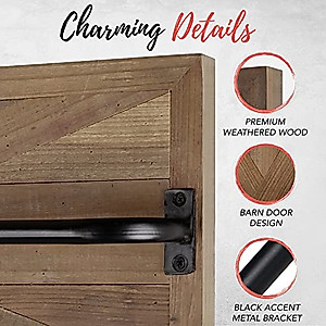 Autumn Alley Rustic Farmhouse Towel Rack – Stunning Barn Wood Farmhouse Bathroom Decor for Wall – Expertly Inlaid Wood with Matte Black Bar for Rustic Bathroom Decor