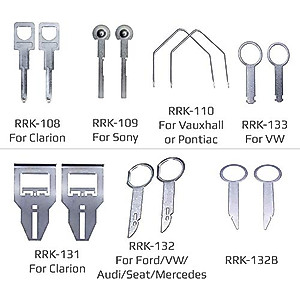 Keple 38 Pcs Car Radio Release Keys Set Vehicle Panel Stereo Removal Trim Tool Kit Compatible with Audio GPS CD Player Radio Head Unit Navigation Installation Disassembly Tools | Pack of 38