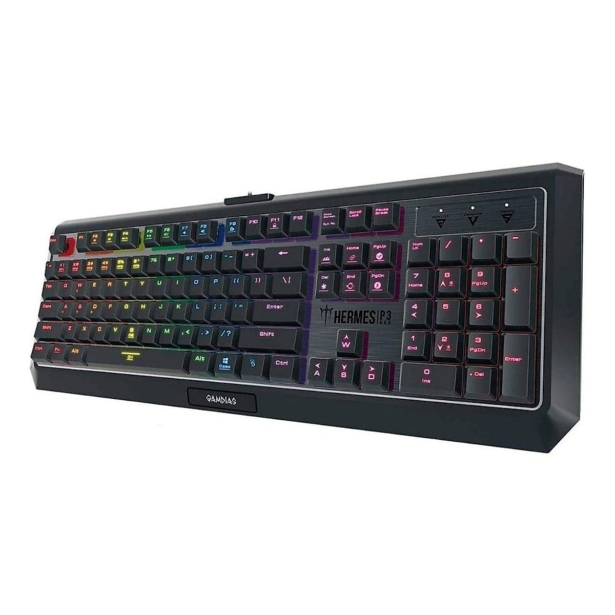 GAMDIAS Hermes P3 RGB Gaming Keyboard Low Profile Mechanical Switch with blue switch, N-key rollover (Hermes P3)