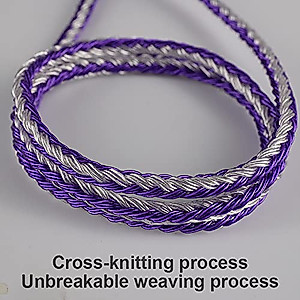 24 Strands of Silver-Plated Copper Earphone Cable Silver Purple Earphone Upgrade Replacement Cable MMCX/0.78mm 2Pin/QDC/TFZ. (MMCX, 2.5mm)