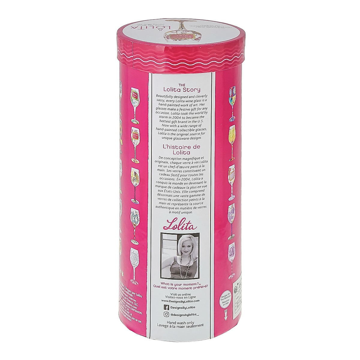 Lolita Birthday Girl Artisan Painted Wine Glass Gift