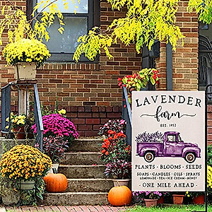 Welcome Lavender Truck Garden Flag Vertical Double Sized, Seasonal Summer Holiday Yard Outdoor Decoration 12.5 x 18 Inch