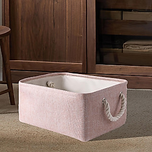 SAMORADREA Storage Basket Bins 9 Pack Decorative Baskets Bulk Storage Baskets Cubes Containers with 2/Handles for Clothes Storage, Books, Home, Office, Garage, Bedroom, (Black/Pink/Brown)