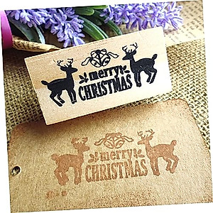 Abaodam Christmas Wooden 6 Pcs Christmas Deer Seal Making Stamp Christmas Album Christmas Stamper Wooden Craft Stamp DIY Stamper for Stamps Gift Seal Stamps Wood Stamper Elk Cake