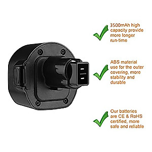FirstPower for Dewalt 9.6V Battery Pack DW9062, Upgrade 3700mAh Battery Replacement for DEWALT 9.6V Battery NiCd, DW9061 DW9062 DE9036 DE9062 DW9614