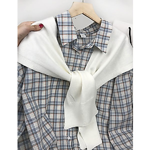 Zontroldy Women's Fashion Sweater Knitted Knotted Shawl Wraps Cape Tops Blouses(0221-White-OneSize)