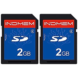 INDMEM 2 Pack SD Card 2GB Class 4 Flash Memory Card 2G SLC Stanard Secure Digital Cards (2PC)