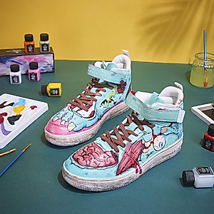 Smalltongue 14 Metal Colors Acrylic Leather Paint Kit, Acrylic Leather Paint kit for Shoe, Sneaker, Bag, Couches, Car Seat, Preparer and Finisher, Gift for Beginner