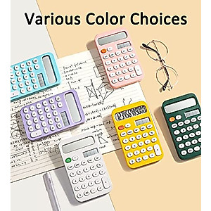 Cute Desk Calculator, Basic Desktop Calculator, 12 Digit Pocket Calculators Desktop with Large LCD Display for Office Home and School (Purple)