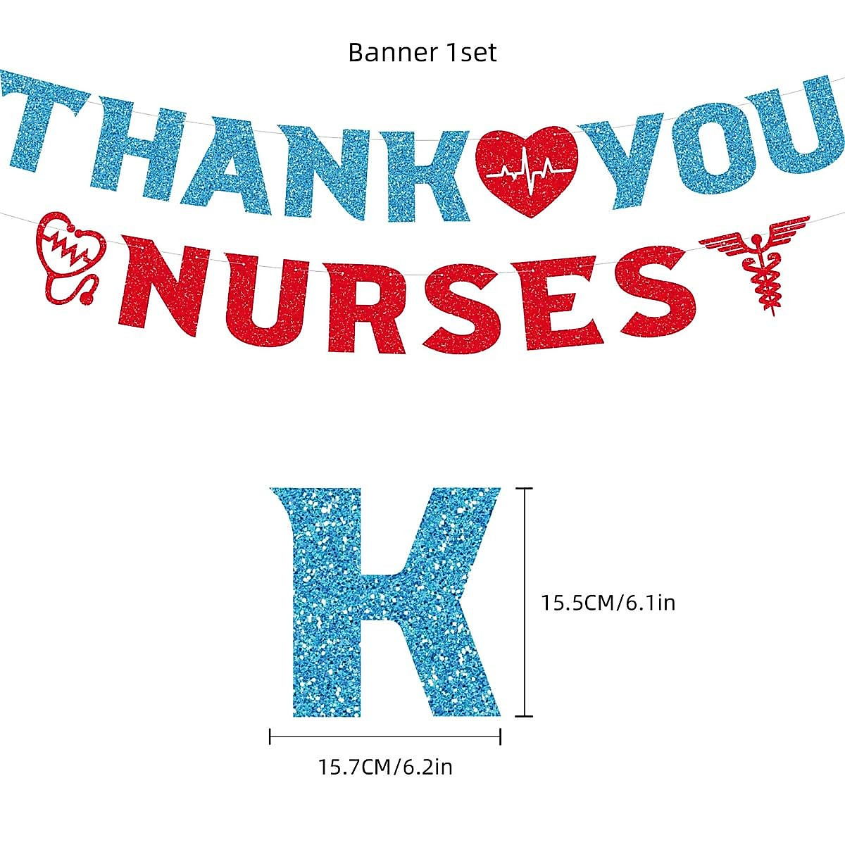 LOONELO Thank You Nurse Party Decorations, 44pcs Nurses Appreciation Week Party Supplies, Congrats Nurse Banner Hanging Swirls Balloons Party Set for Nursing School RN Graduation Party
