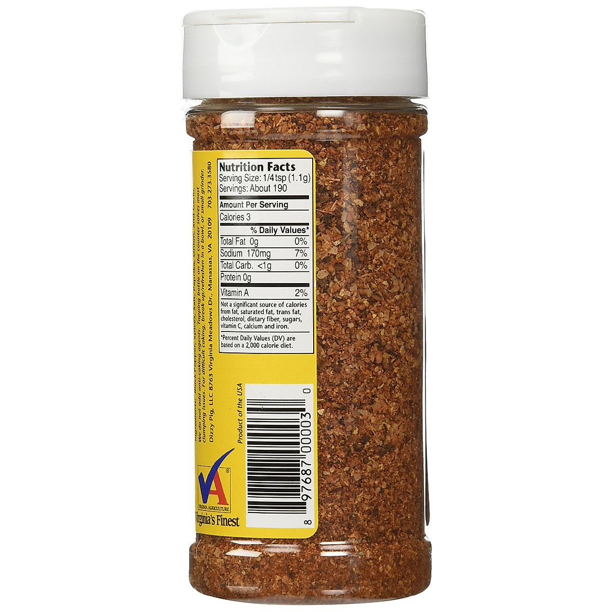 Dizzy Pig Cow Lick Texas-Style Spicy Beef Seasoning Rub (8oz Shaker) - Seasons 30+lbs of Food - Hand Made in the USA - MSG Free, Gluten Free