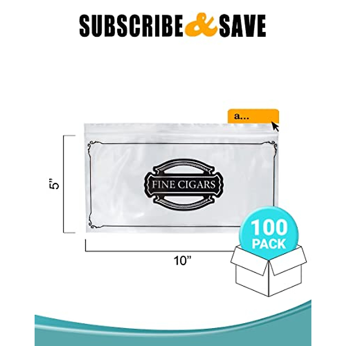 APQ Polyethylene Slide Seal Lock Cigar Bags 10 x 5, Clear Small Plastic Bags Zip Pack of 100, Slide Top Closure Zipper Bags 10x5, Plastic Zip Bags Small, 3 Mil Plastic Bags, Resealable Plastic Bags