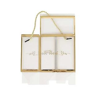Efavormart 25 Pack Gold Trimmed Clear PVC Favor Boxes with Rope Handles and Thank You Print, Transparent Portable Candy Gift Boxes - 5.5"x5.5"