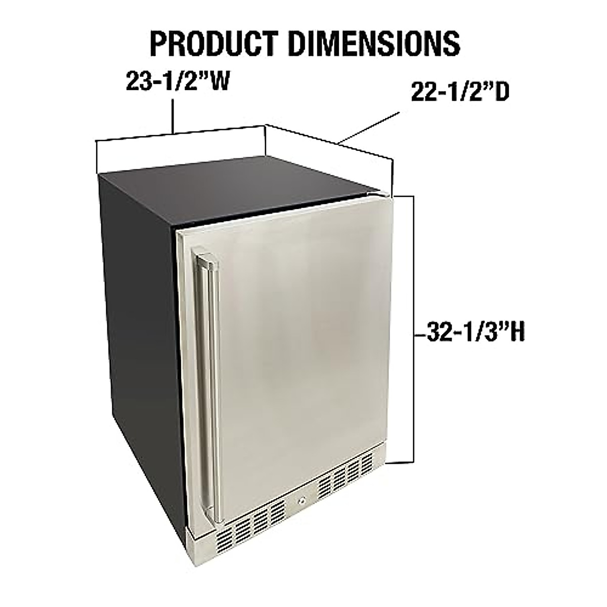 Brama Outdoor Refrigerator Built-In or Freestanding with Automatic Defrost, LED Display and Control Panel