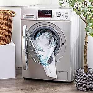 DECOMALL Jasmine 8x10ft Area Rugs, Colorful Modern Flower Rug, Machine Washable Non Slip Carpet for Living Room Bedroom Dinning Room,8x10ft Blue/Multi