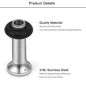 Lcolyoli Ear Gauges Kit Surgical Steel Tunnel Expander Earrings Earlobe Plugs Body Piercing Jewelry Set for Women Men 10G 12Pcs Silver Rose Gold Black Blue Rainbow