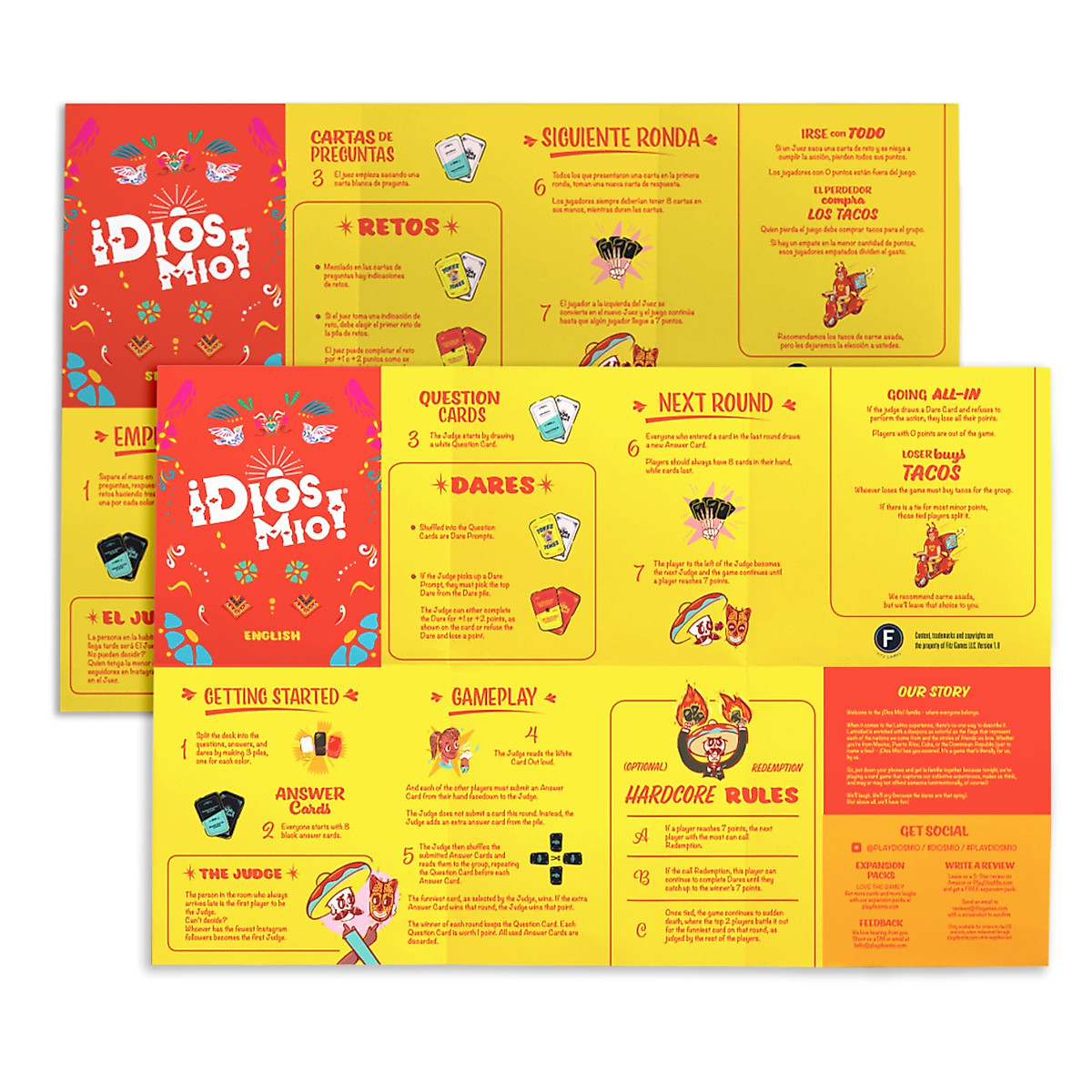 Dios Mio! Party Game - Bilingual Comedy Card Game for Latinos, Fun for Family Game Night, Ages 17+, 4-10 Players, 30-60 Min Playtime, Made by Fitz Games
