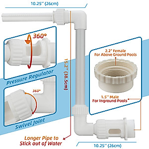 Klleyna Water-Fountain Swimming-Pool Sprinkle Accessories - Waterfall Above In-ground Pool, Cooling Spray for Outdoor Garden Pond Aerator Circulation, High Pressure Jet Fountain Pump Attachment
