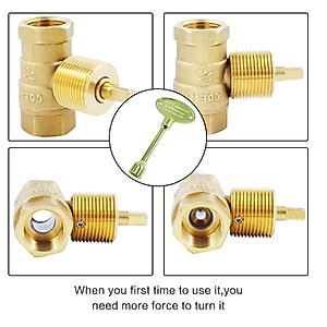 MCAMPAS Replacement Parts Gas Valve Key for Gas Fire Pits and Fireplaces, Polished Brass Replacement Gas Key Fits 1/4" Turn Ball Valve 3” Long of 2 Pack