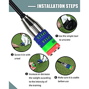 Big Crazy Golf Swing Speed Trainer Adjustable, Golf Training Equipment Three Weight Configuration Options, Golf Tempo Training Aids Connect Your Golf Clubs for Ping
