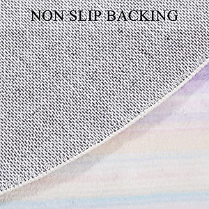 SHACOS Rainbow Round Rug 4ft Non Slip Cute Circle Rug Modern Abstract Rug Washable Accent Rug Colorful Rug for Kids Room Bedroom Dining Room Living Room