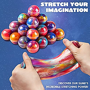 JOYIN Slime Party Favors, 36 Pack Galaxy Slime Ball Party Favors - Stretchy, Non-Sticky, Mess-Free, Stress Relief, and Safe for Girls and Boys - Perfect for Party, Classroom Reward
