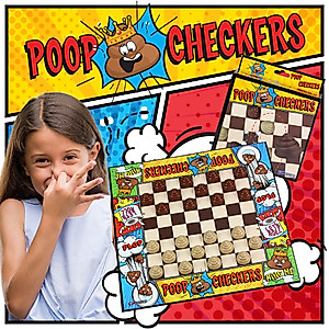 Poop Checkers Game, Poo Gag Gift White Elephant, Poop Game Checkers Set. Poop Emoji Party Supplies, Hilarious Game, Immature People. Scout Game, Kids, Teams, 2 Player Games for Adults. Ages 8-99.