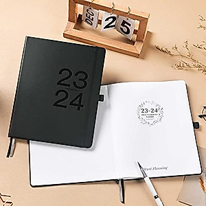 Planner 2023-2024 - July 2023-June 2024, 2023-2024 Weekly & Monthly Planner, 8" x 10", Academic Planner 2023-2024 with Note Page for Each Week, Hardcover, Pen Loop, Elastic Band, Inner Pocket - Black