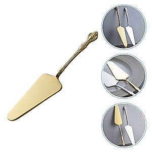 Hemoton Cake Shovel Baking Peel Engraved Cake Pie Server Spatula Turner Pie Lifter Tart Dessert Slicer Pie Server Utensil Cake Cutting Spatula Portable Cake Maker Stainless Steel