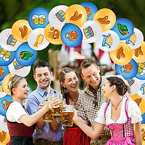 45 Pcs Oktoberfest Balloons Oktoberfest Party Decoration Oktoberfest Latex Balloons Beer Festival Balloons Pretzel Balloon Photo Props Latex Balloon for Oktoberfest Decor Bavarian Theme Party Supplies