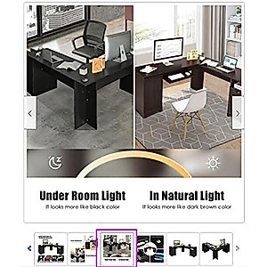 GOFLAME 66 Inch L-Shaped Computer Desk, Spacious Corner Desk w/Drawers, Cabinet & Keyboard Tray, Executive Office Desk, Study Gaming Workstation for Home Office (Black)