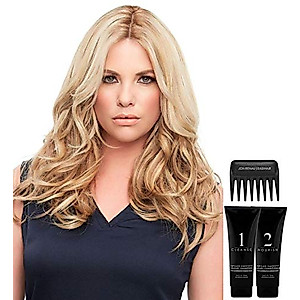 Bundle - 5 Items: 12" EASIPART FRENCH Remy Human Hair Hairpiece by Jon Renau, Christy's Wigs Q & A Booklet Luxury Shampoo & Conditioner & Mist Wide Tooth Comb - Color: 4
