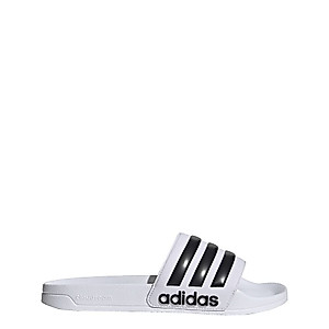 adidas Unisex Shower Slide Sandal, White/Core Black/White, 11 US Men