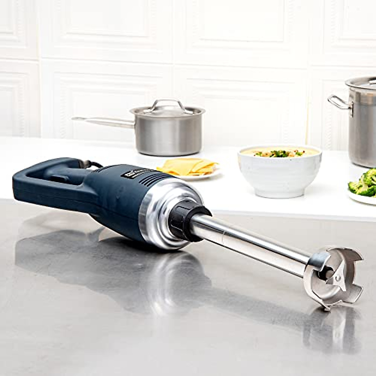 Restaurantware Hi Tek Stainless Steel Blending Shaft - Fits Variable Speed Immersion Blender - 14" - 1 count box, Silver